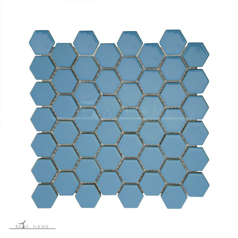 Wall & Floor Tiles | Blue Hexagon Mosaic Tiles | Betahome